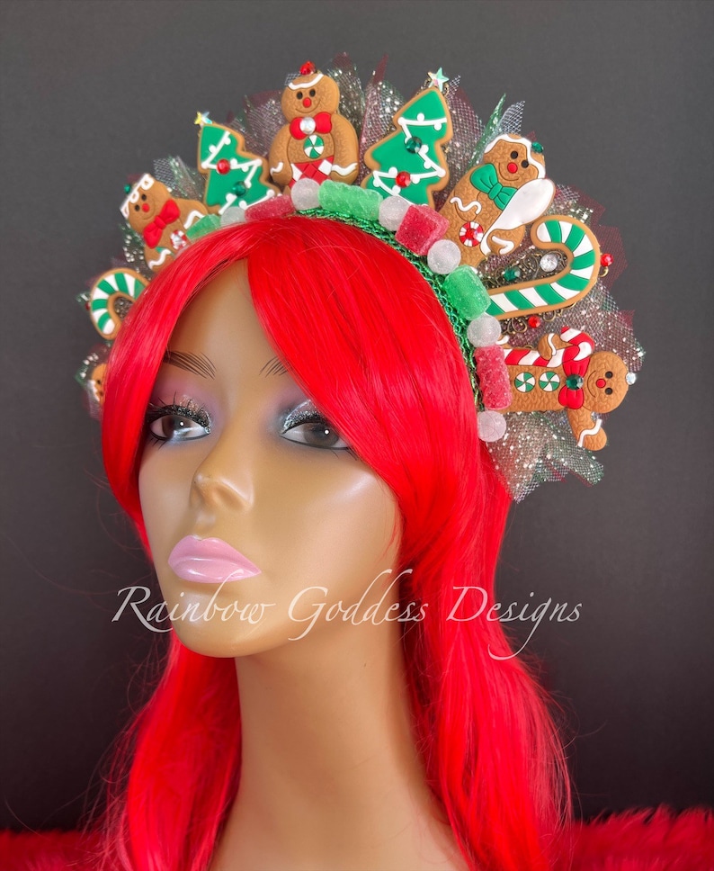 Gingerbread Wonderland Headdress: Candy Cane Christmas Holiday Crown - Etsy