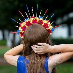 Lady Liberty Crown, 4th of July Crown, Americana Headpiece, Red and ...