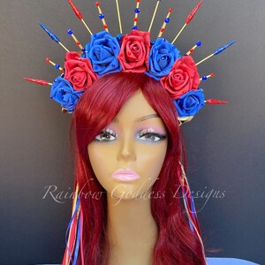 Lady Liberty Crown, 4th of July Crown, Americana Headpiece, Red and ...