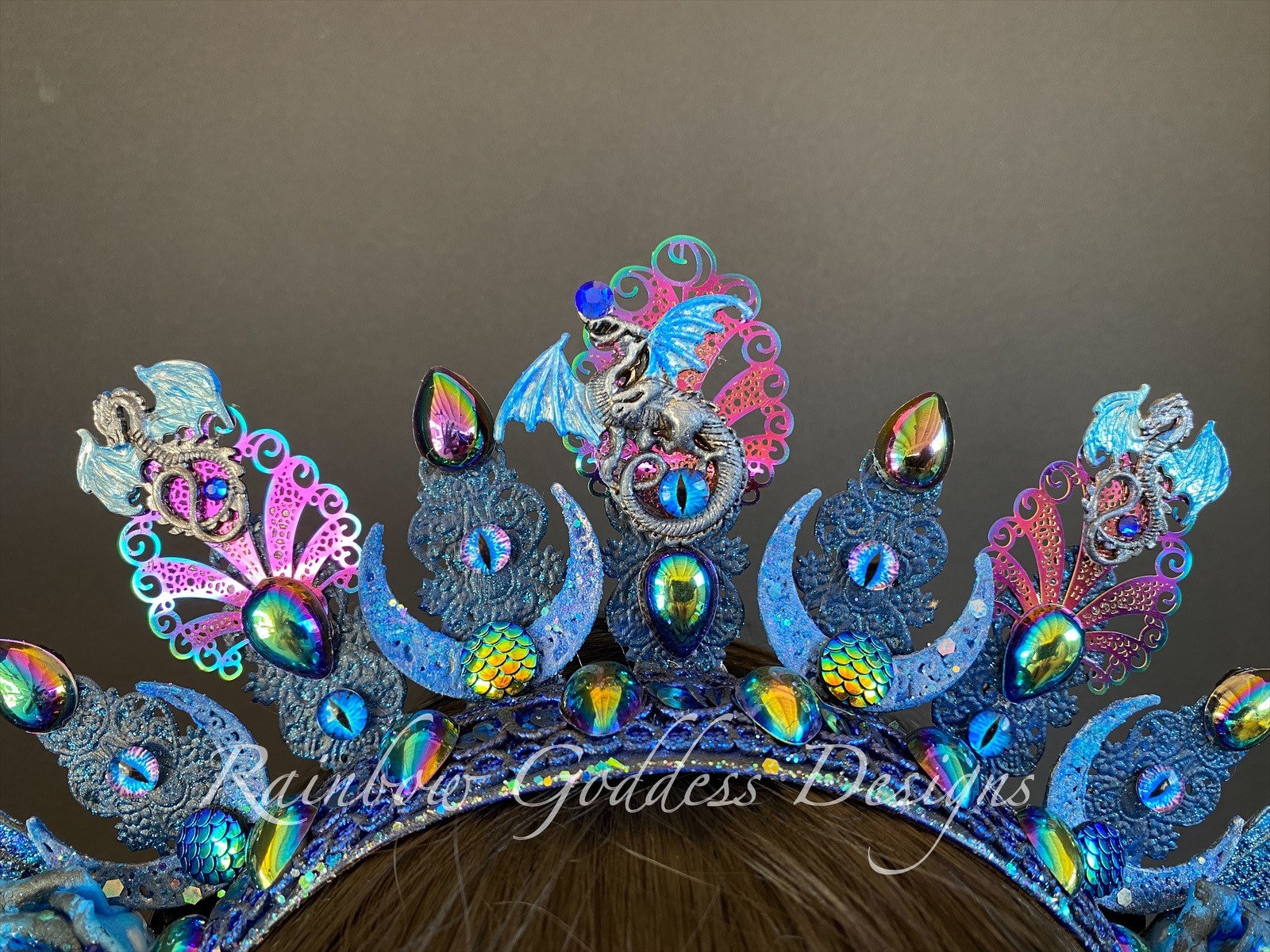 Blue Dragon Wing Headdress, Dragon Headpiece, Dragon Headband, Dragon ...