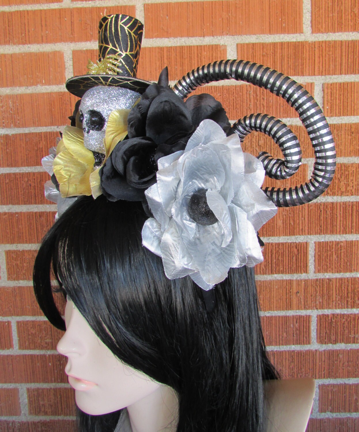 Voodoo Flower Crown, Rose Skull Crown, Day of the Dead Flower Crown ...