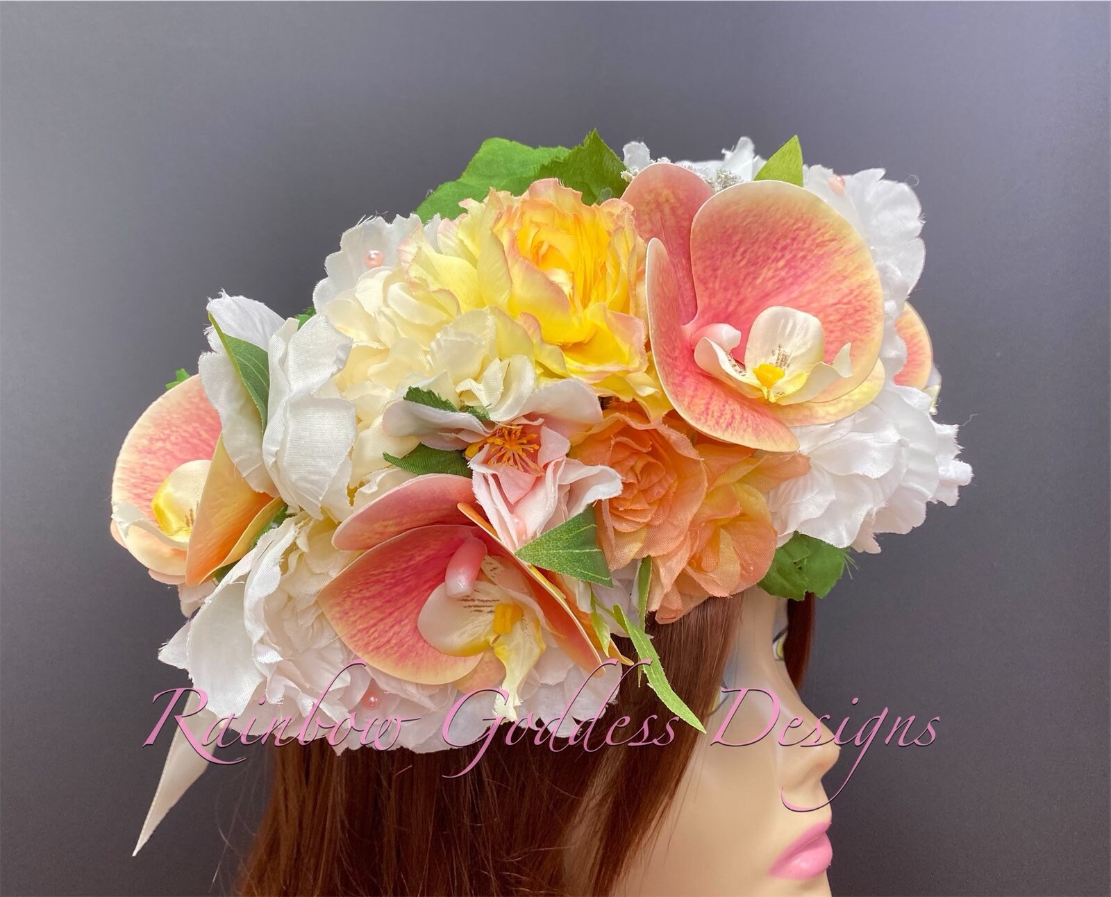 Orchid Flower Crown, Floral Crown, Tropical Crown, Floral Headpiece ...