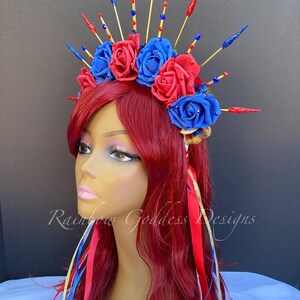 Lady Liberty Crown, 4th of July Crown, Americana Headpiece, Red and ...