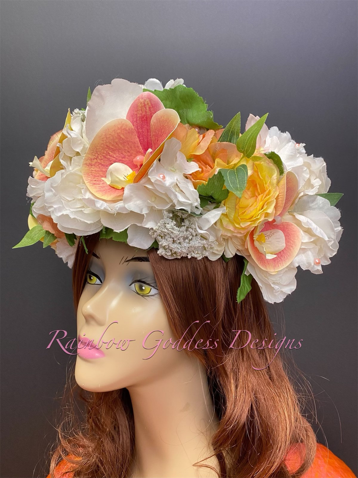Orchid Flower Crown, Floral Crown, Tropical Crown, Floral Headpiece ...