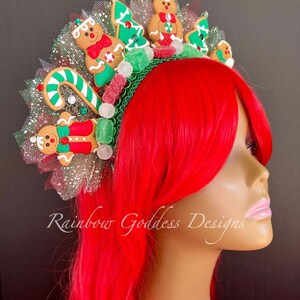 Gingerbread Wonderland Headdress: Candy Cane Christmas Holiday Crown - Etsy