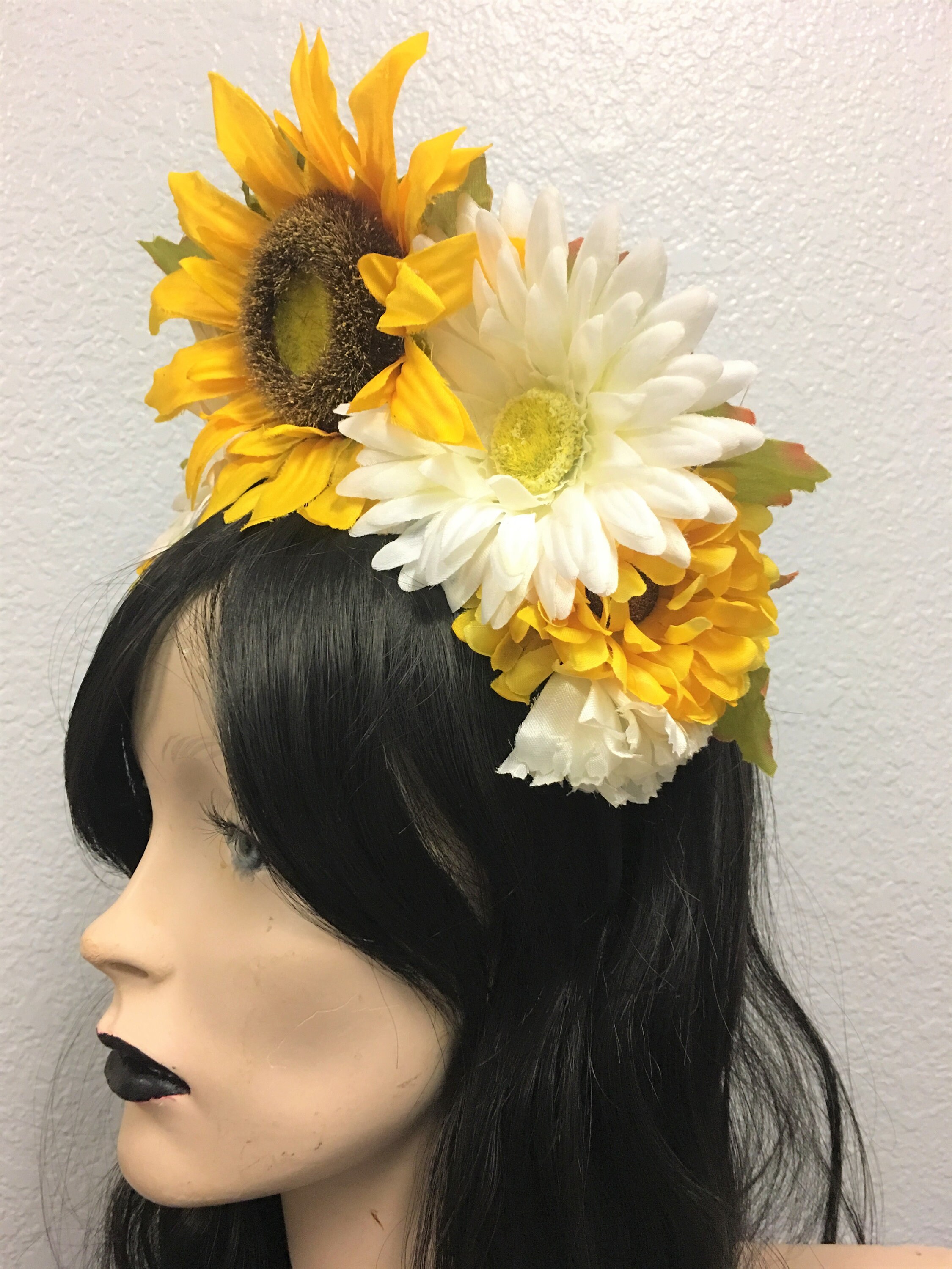 Sunflower Crown, Floral Crown, Flower Crown Headband, Flower Head ...