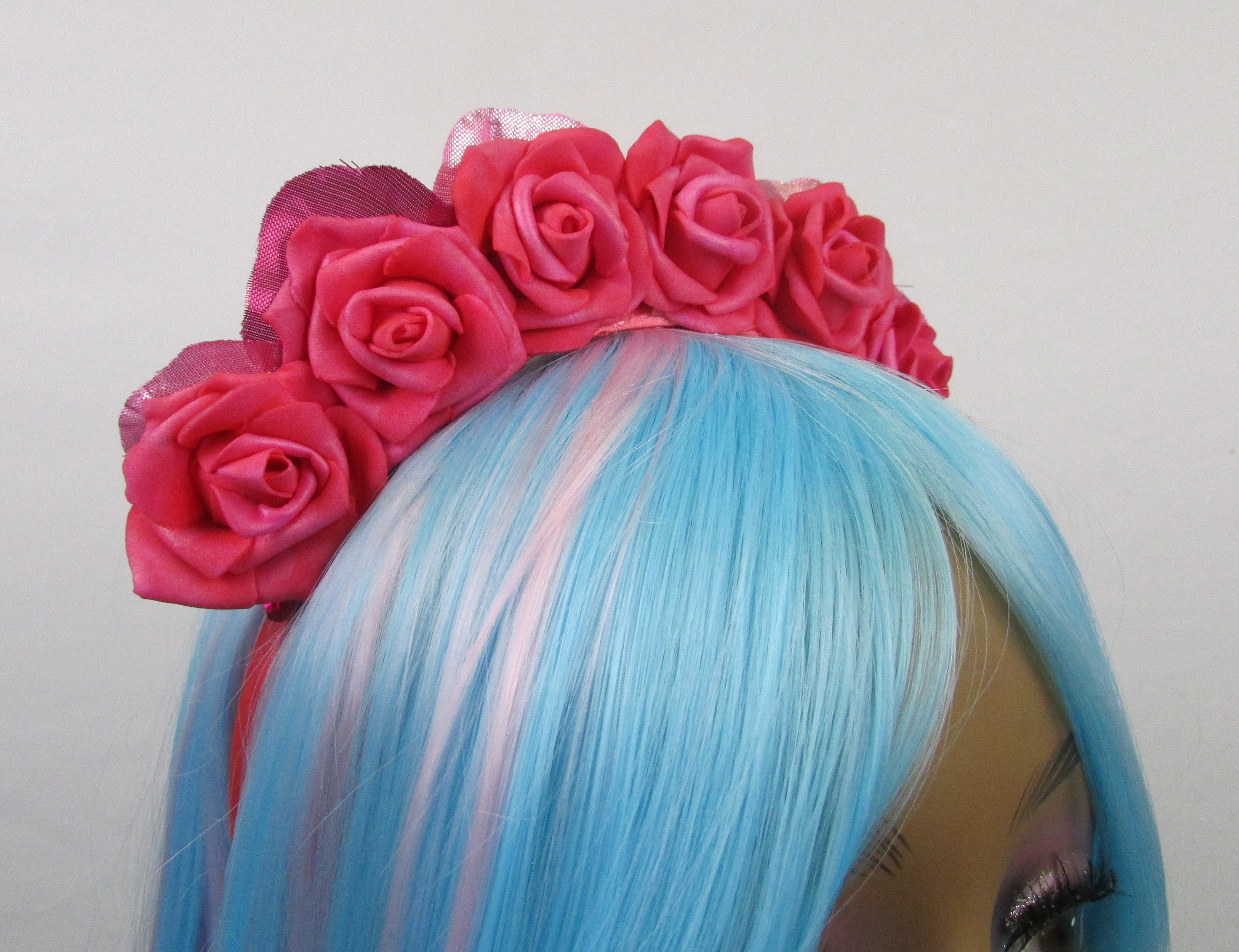 Pink Rose Crown, Flower Crown, Rose Headdress, Floral Headpiece, Floral ...