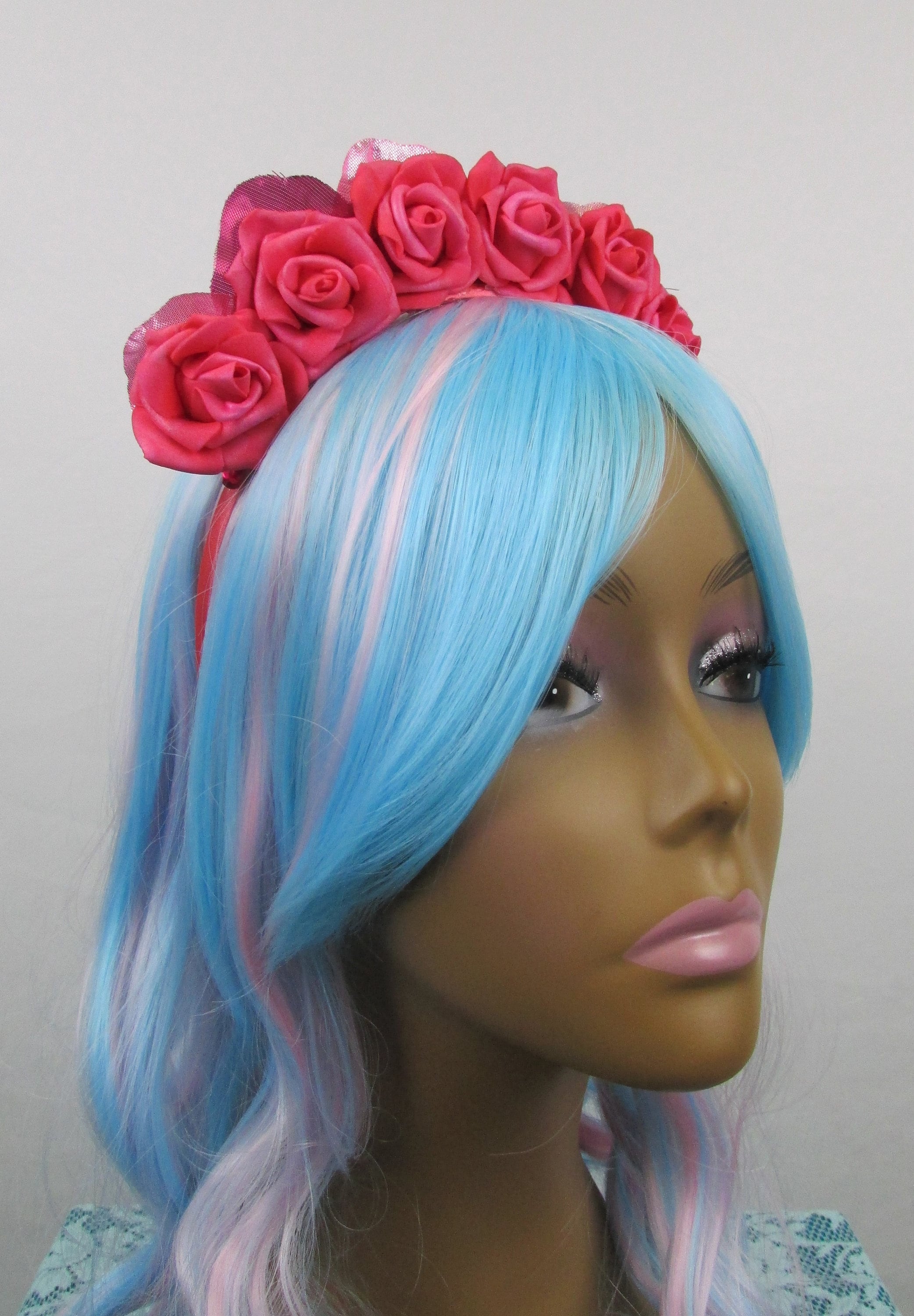 Pink Rose Crown, Valentines Flower Crown, Rose Headdress, Floral ...