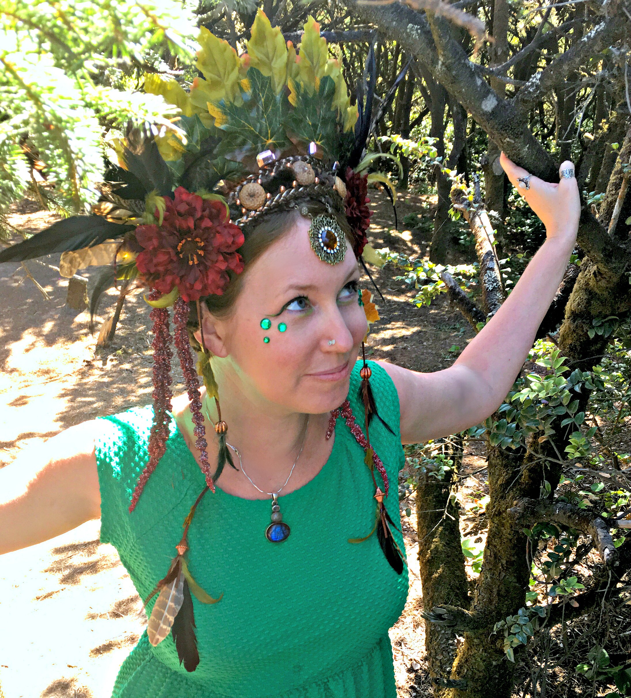 Forest Goddess Headdress, Feather Headdress, Flower Headdress, Woodland ...