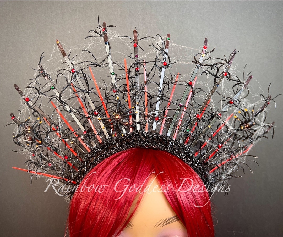 Spider Web Crown, Gothic Spider Queen Crown, Spider Headband, Halloween ...