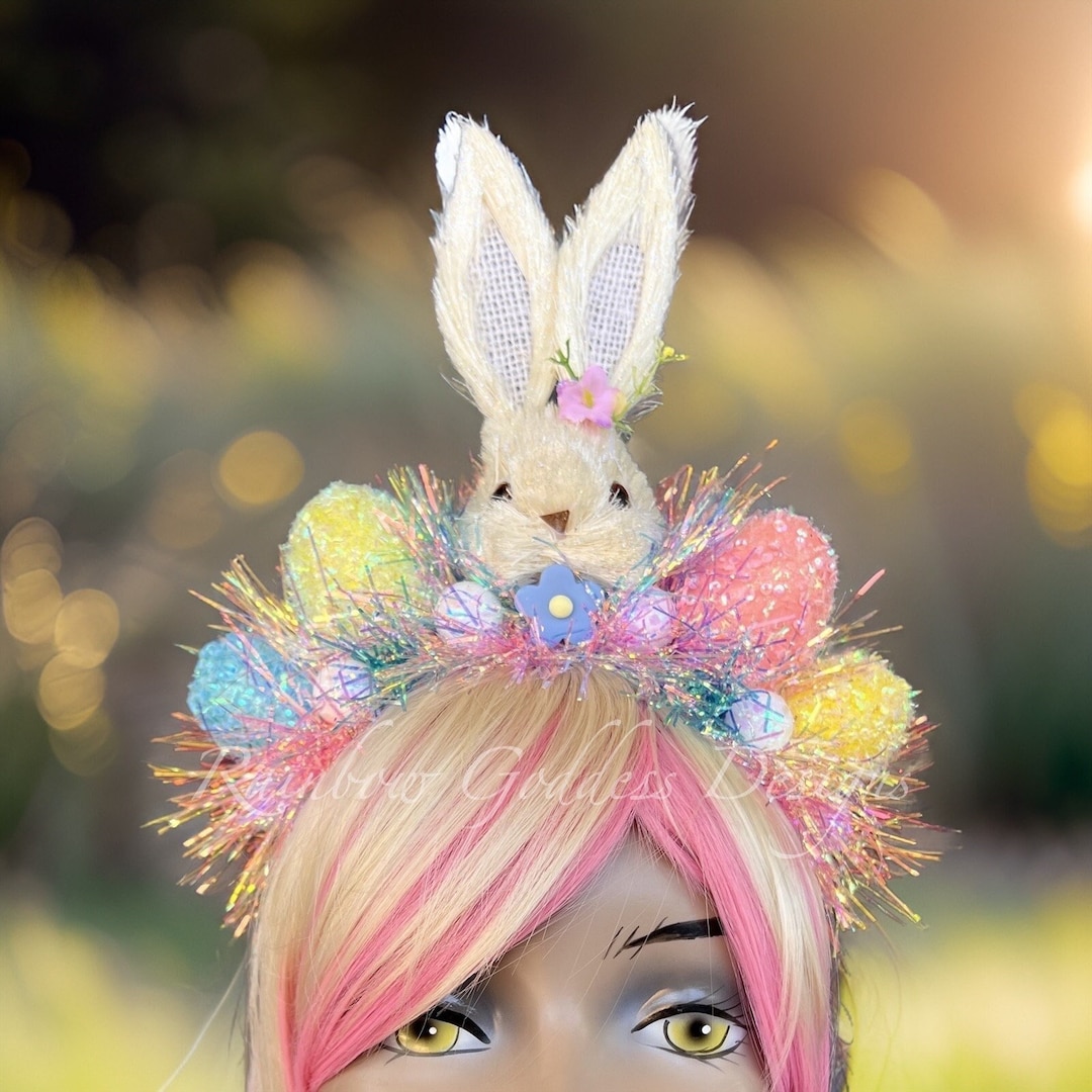 Easter Bunny Headband Crown, Pastel Egg Headpiece - Etsy