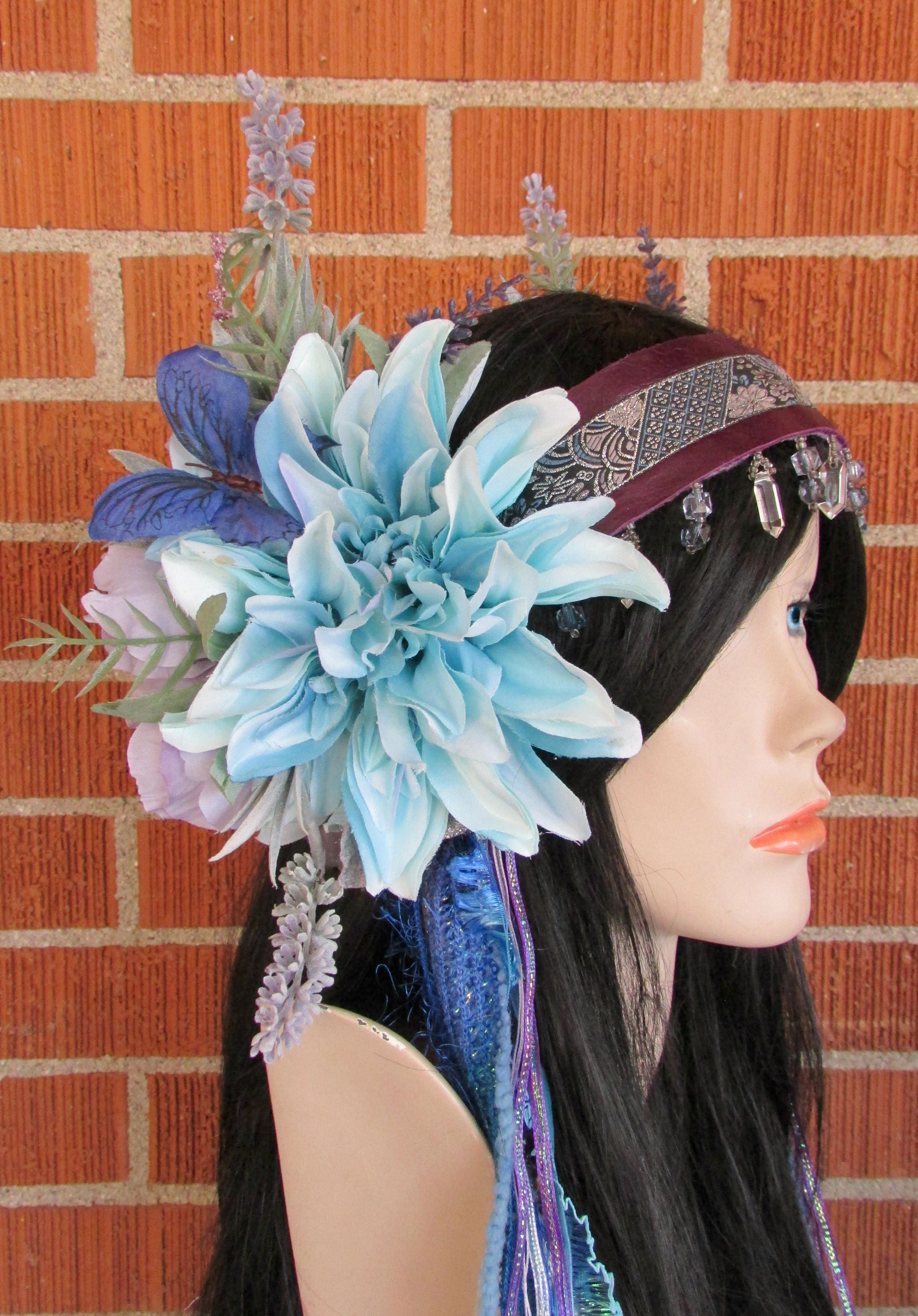 Lavender Headdress, Lavender Headband, Flower Headdress, Flower ...