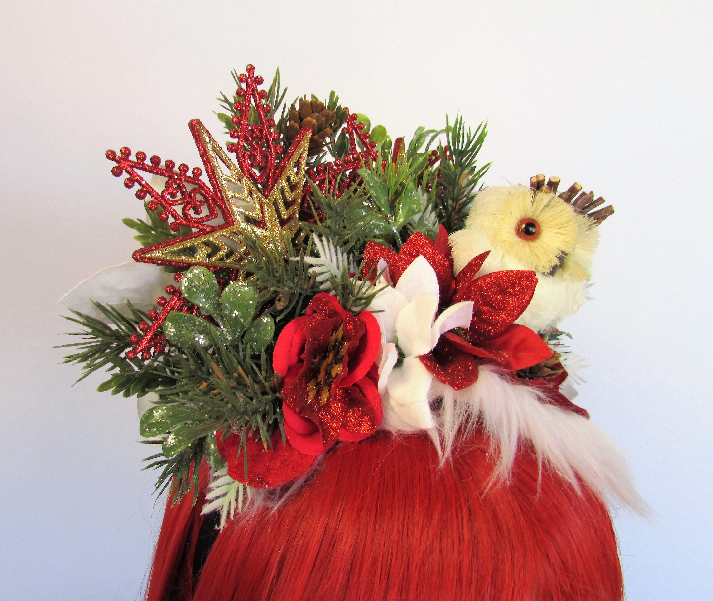 Christmas Owl Headband, Holiday Headband, Christmas Headband Adult ...