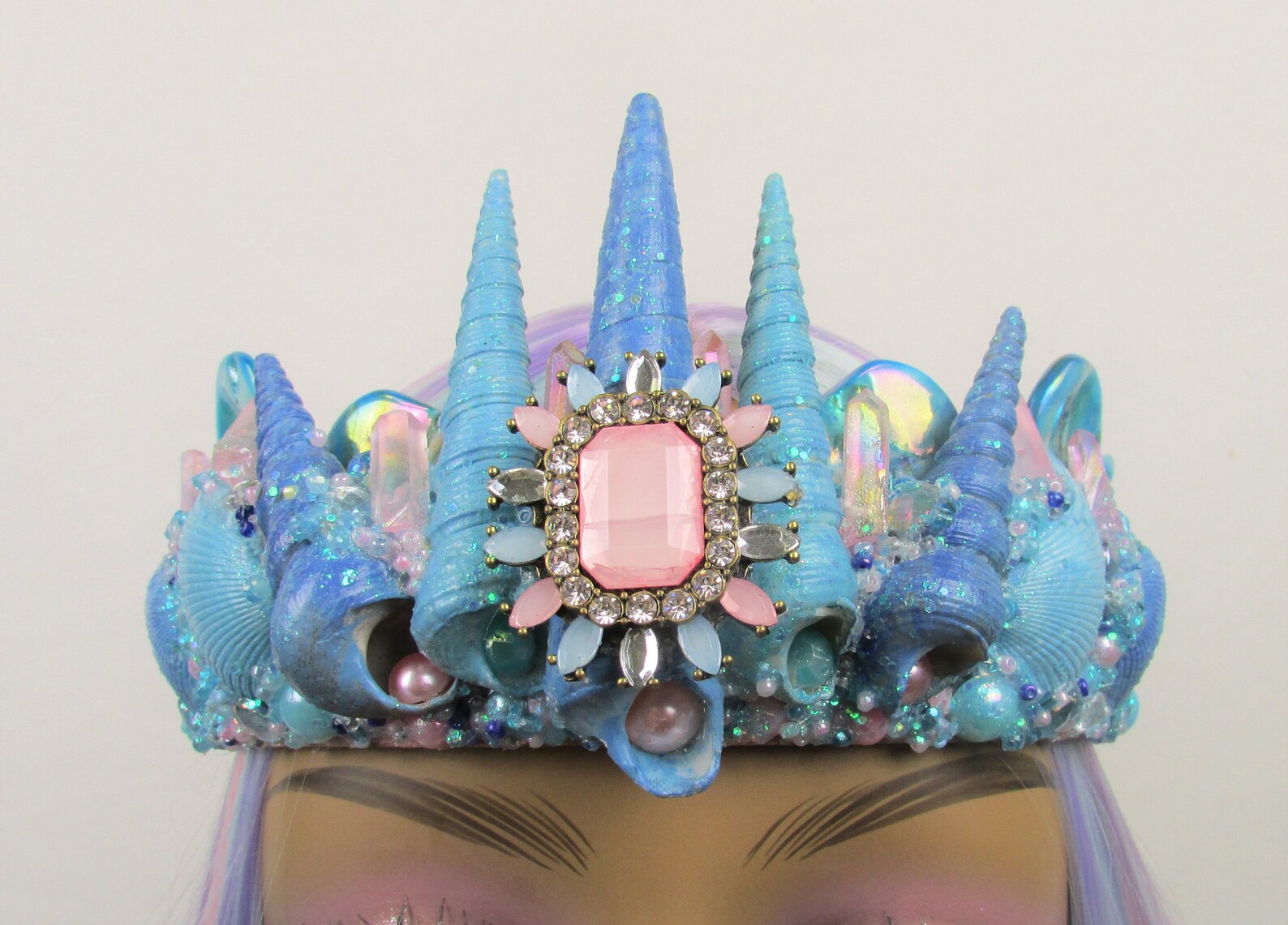 Blue & Pink Mermaid Crown, Mermaid Headband, Mermaid Headdress, Shell ...