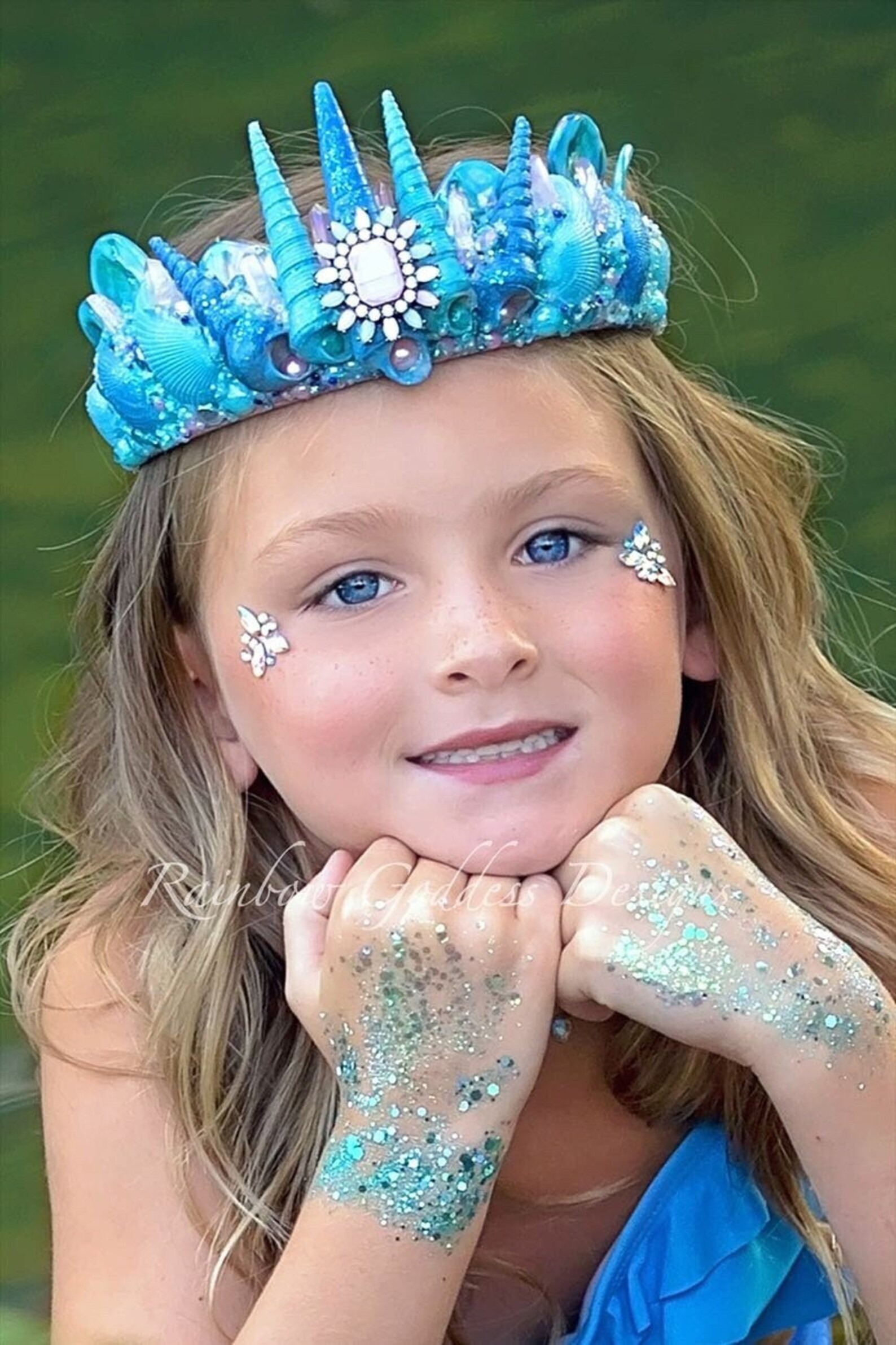 Blue & Pink Mermaid Crown, Mermaid Headband, Mermaid Headdress, Shell ...