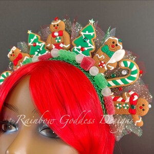 Gingerbread Wonderland Headdress: Candy Cane Christmas Holiday Crown - Etsy