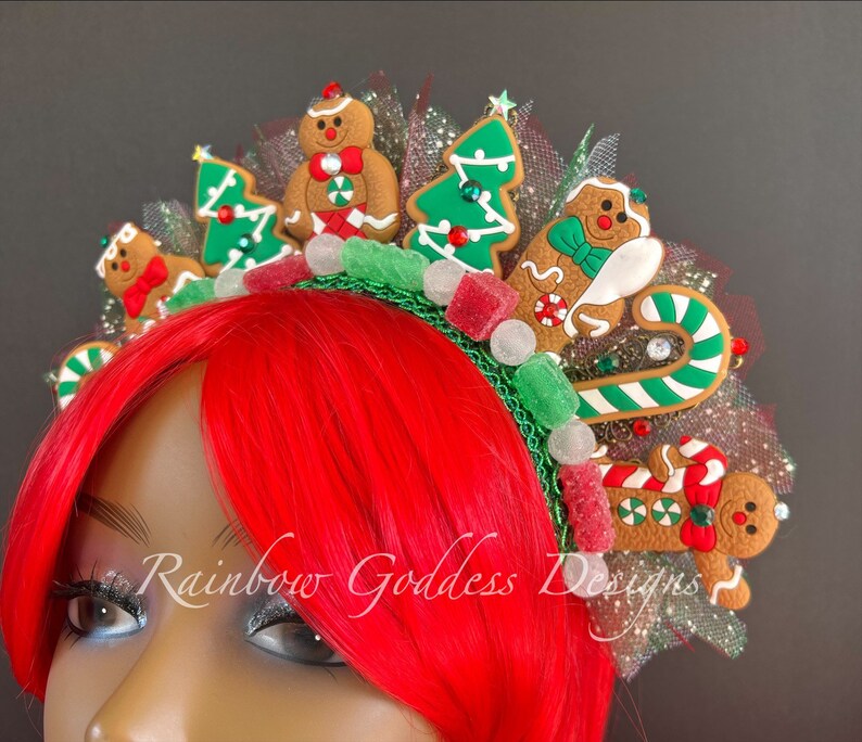 Gingerbread Wonderland Headdress: Candy Cane Christmas Holiday Crown - Etsy