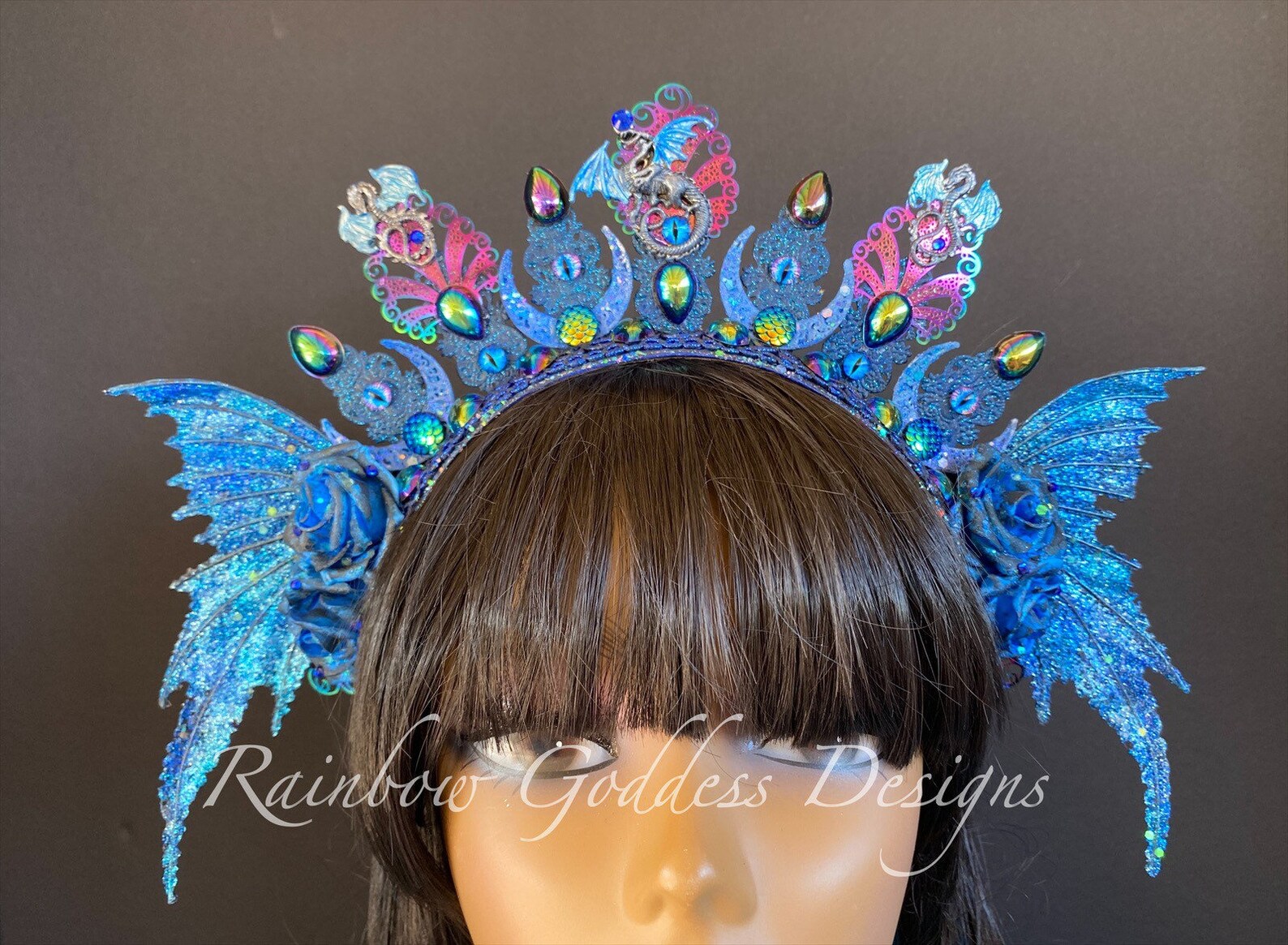 Blue Dragon Wing Headdress Dragon Headpiece Dragon Headband - Etsy