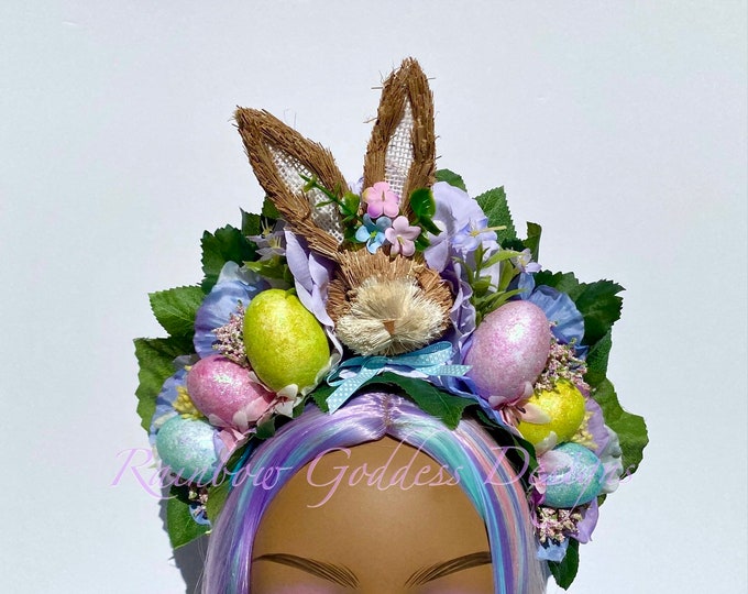 Easter Bunny Headband, Easter Egg Crown, Spring Flower Crown, Floral ...