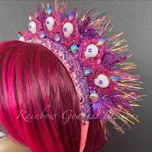 Fuchsia Mermaid Filigree Tiara, Pink Iridescent Sea Goddess Headpiece ...