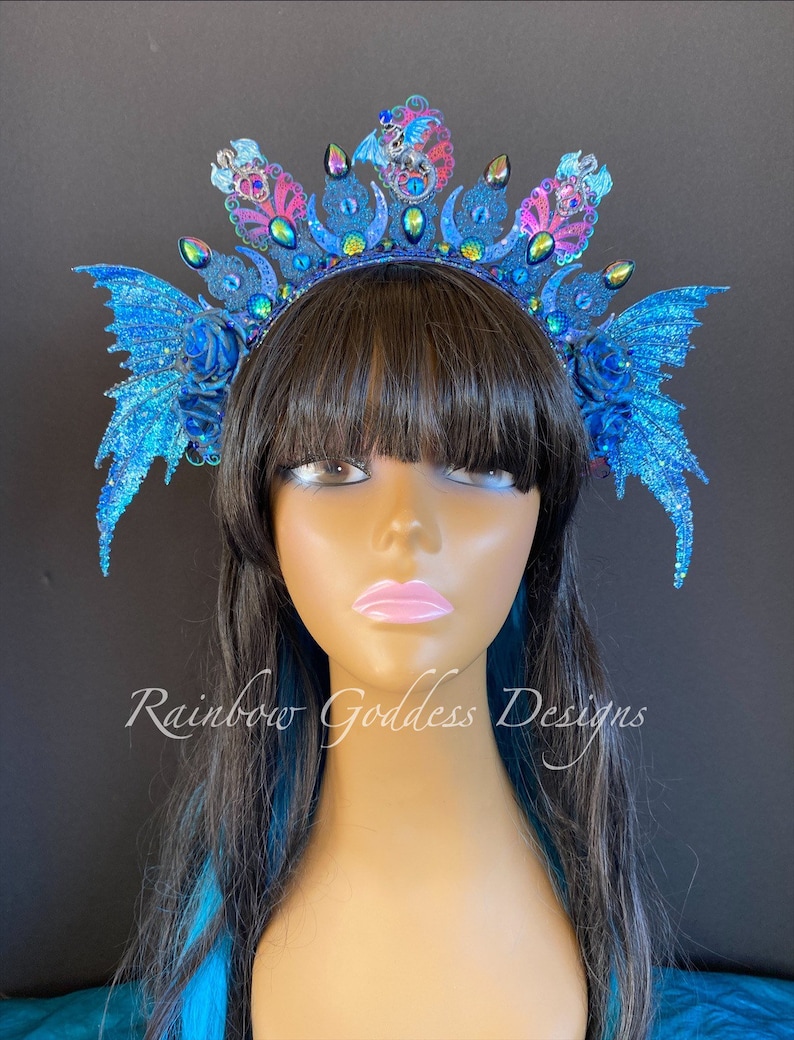 Blue Dragon Wing Headdress Dragon Headpiece Dragon Headband - Etsy