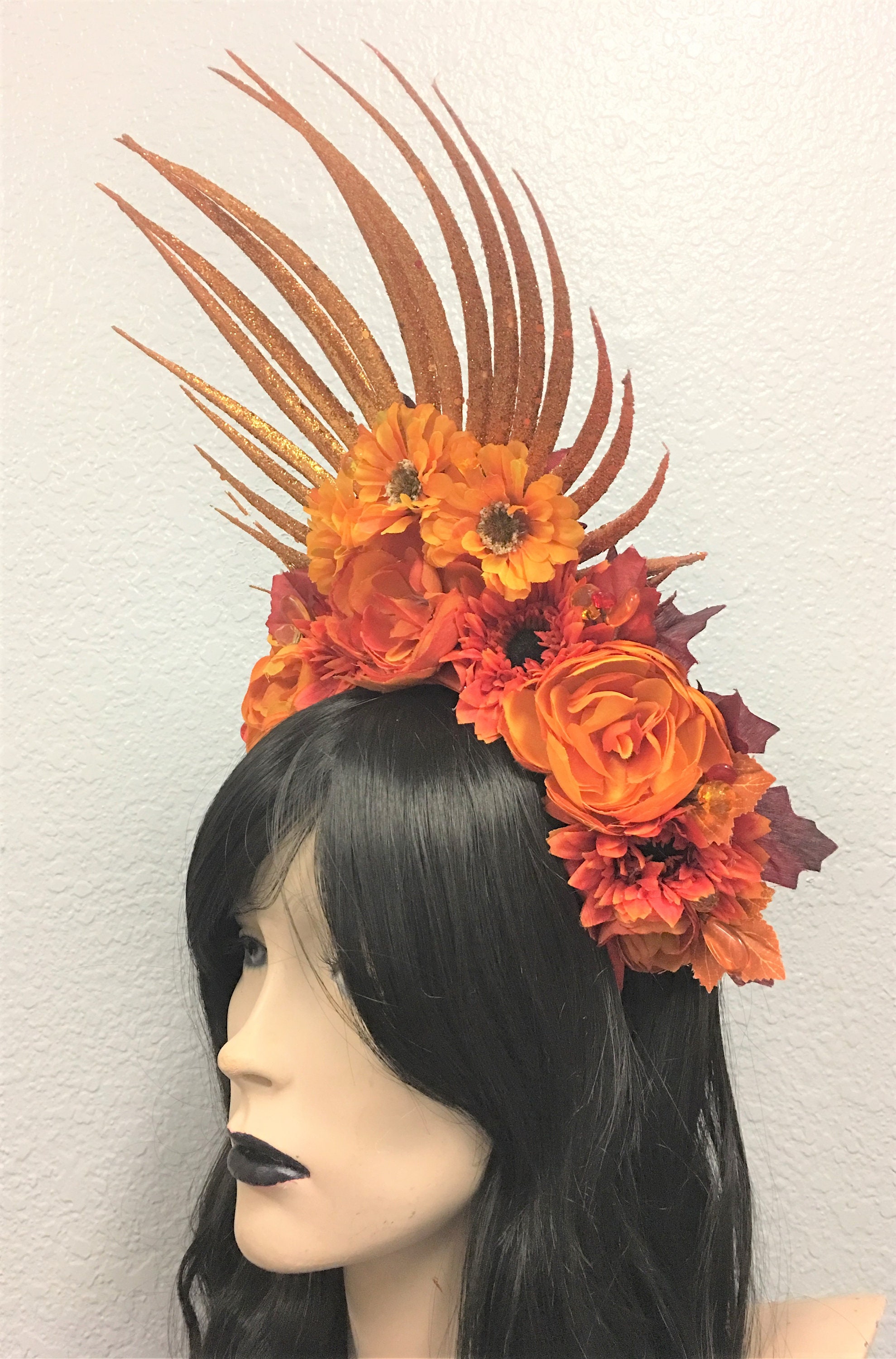 Fall Headdress, Flower Headdress, Flower Headband, Floral Crown, Fall ...