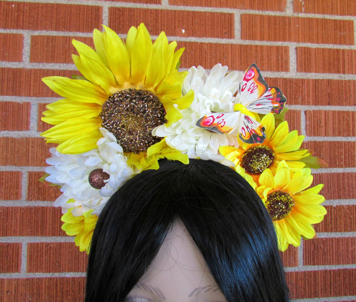 Sunflower Crown, Floral Crown, Flower Crown Headband, Flower Head ...