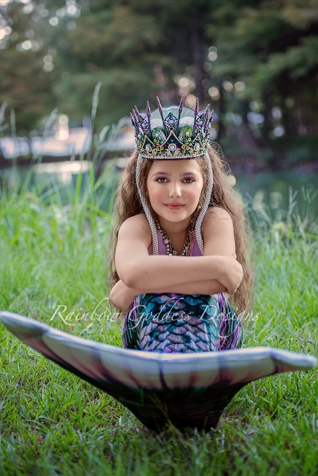 Mother of Pearl Mermaid Crown, Mermaid Pearl Spiked Tiara, Abalone Sea ...