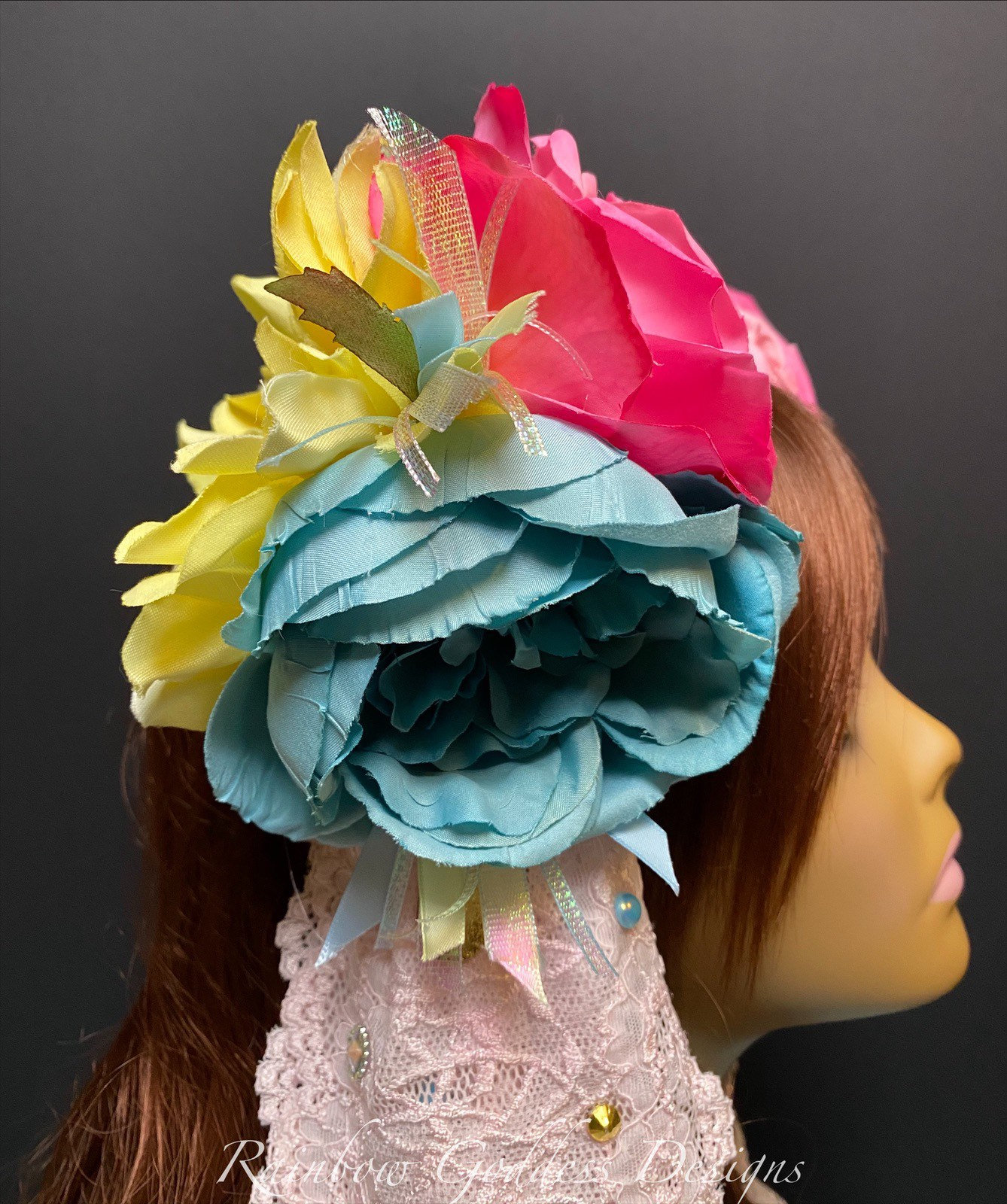 Pastel Flower Headband Flower Headdress Rose Headdress | Etsy