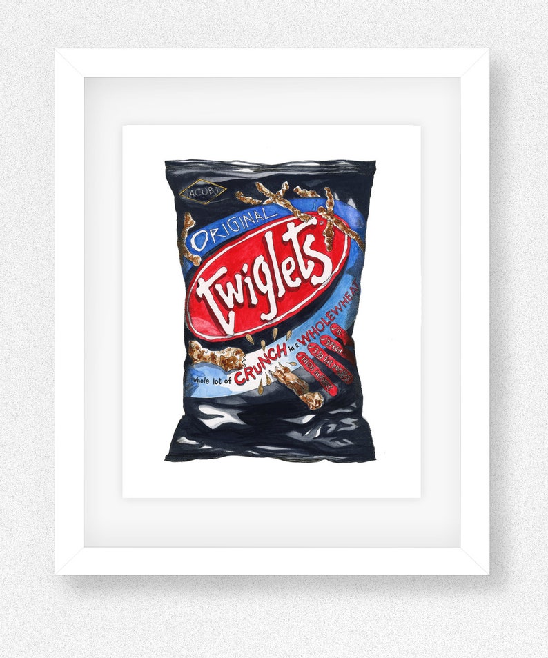 Twiglets Illustration, Hand Drawn, Kitchen Art, Foodie Gift, Food Print ...