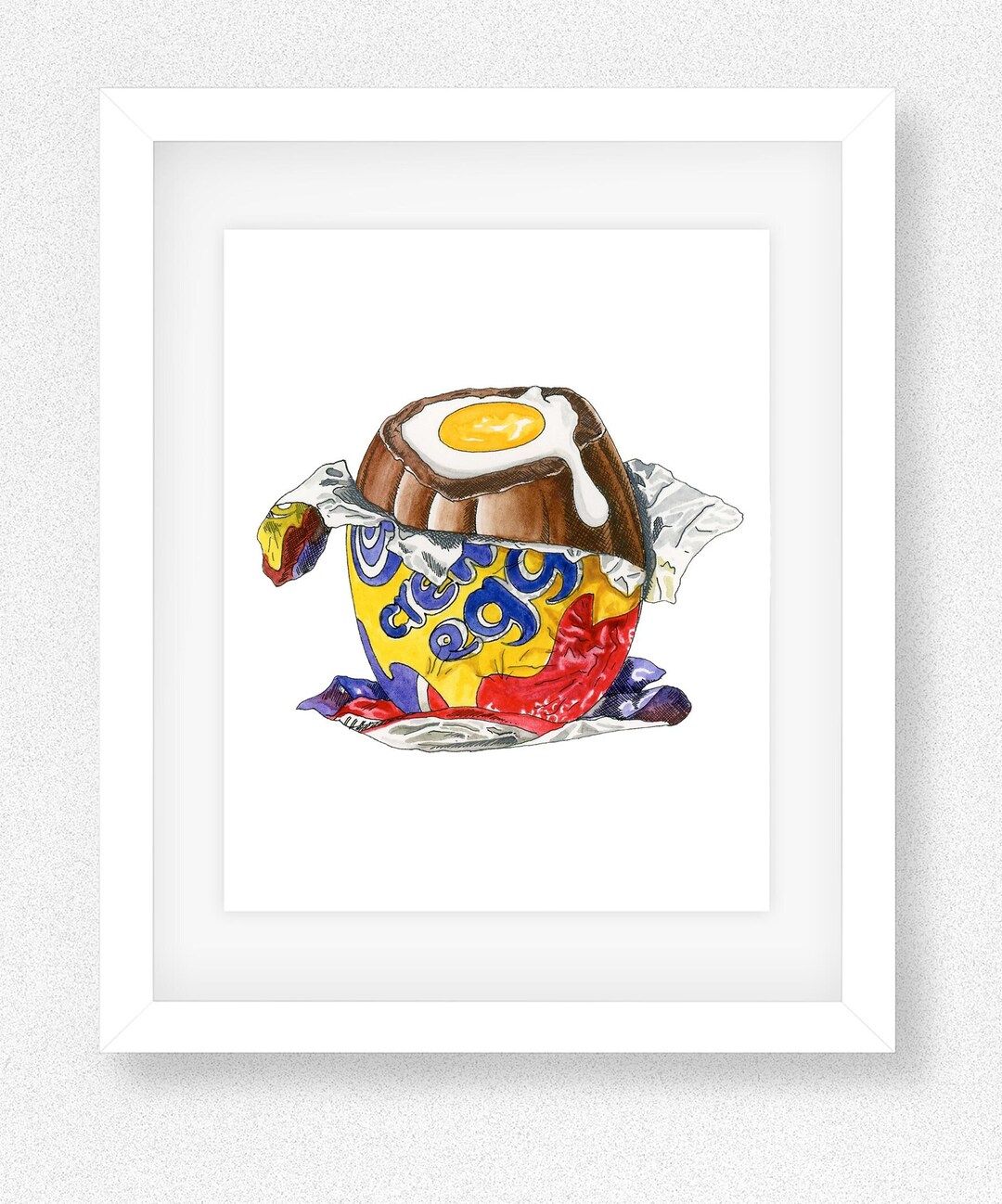 Creme Egg Illustration, Hand Drawn, Food Art, Kitchen Art, Foodie Gift ...