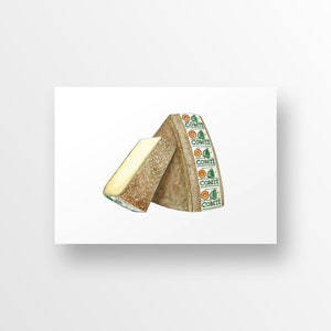Comté Cheese Drawing, Hand Drawn, Cheese Illustration, Kitchen Art ...