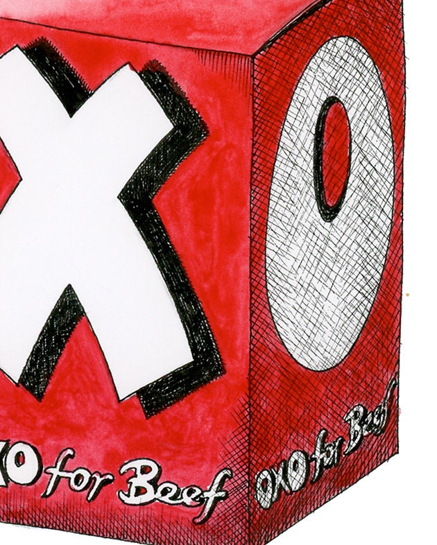 Oxo Illustration, Oxo Cubes, Kitchen Art, Room Decor, Foodie Gift ...