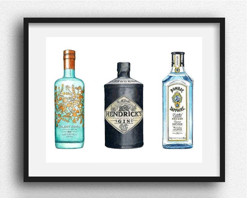 We Three Gins Gin Trio Gin Print Gin Poster Gin Bar House - Etsy UK
