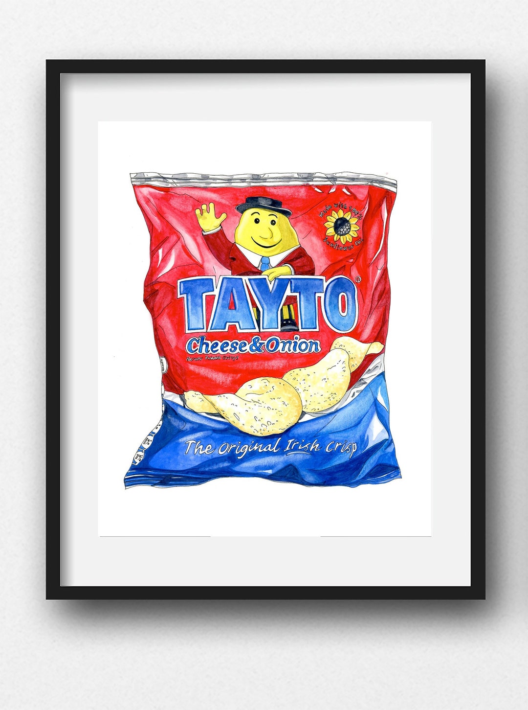 Tayto Crisps Illustration, Hand Drawn, Irish Crisps Drawing, Foodie ...
