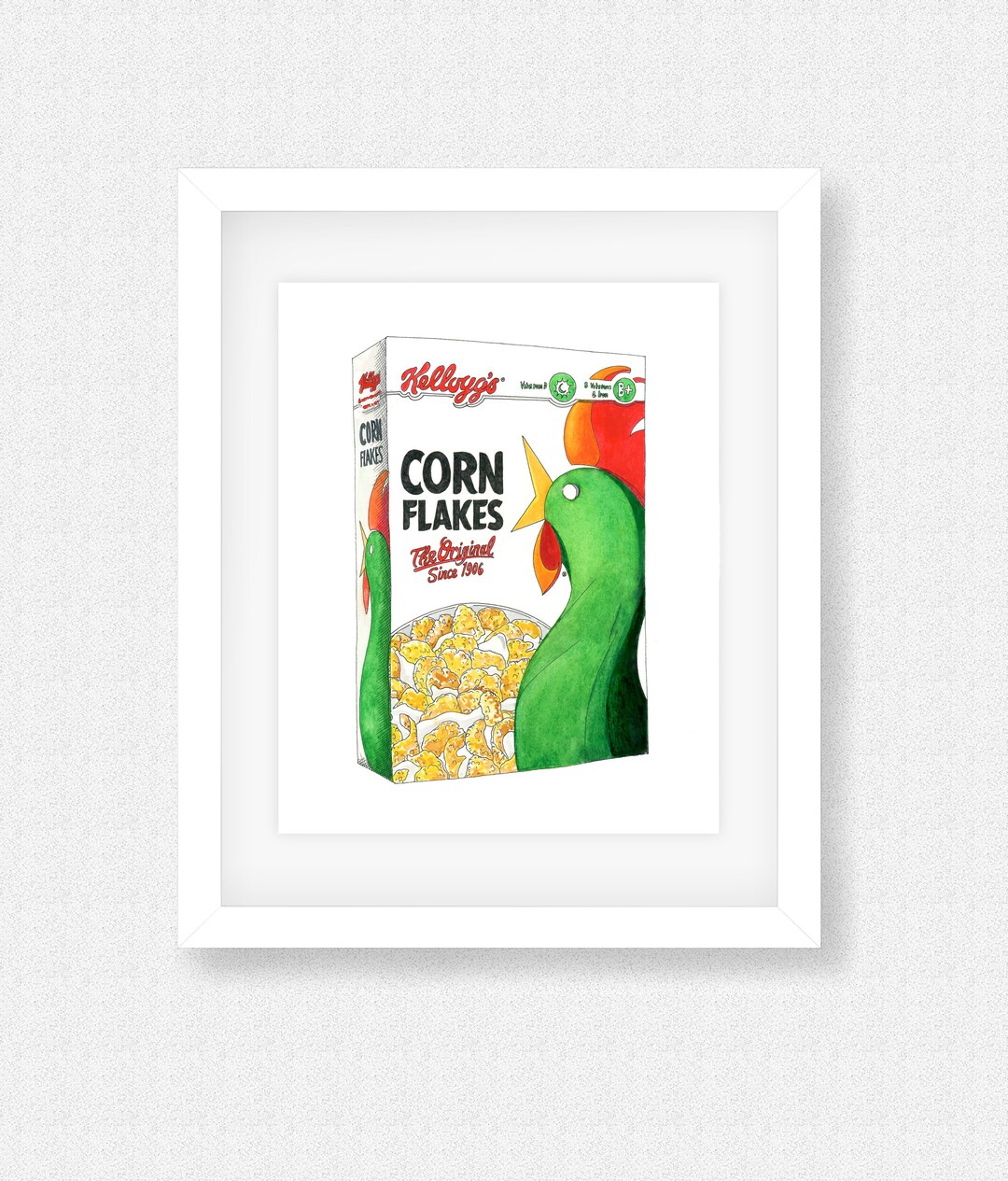 Cornflakes Illustration, Hand Drawn, Breakfast Print, Kitchen Art ...