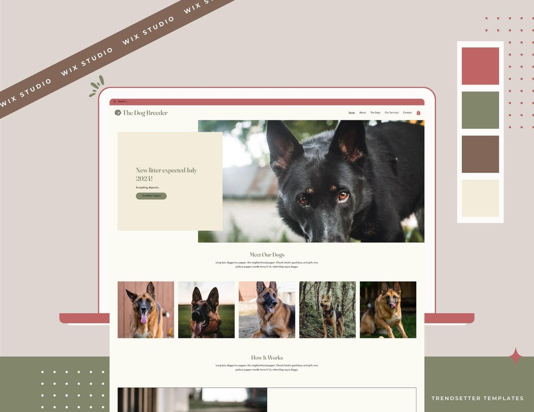 Ultimate Dog Breeder Wix Website Template, the Dog Breeder Wix Template ...
