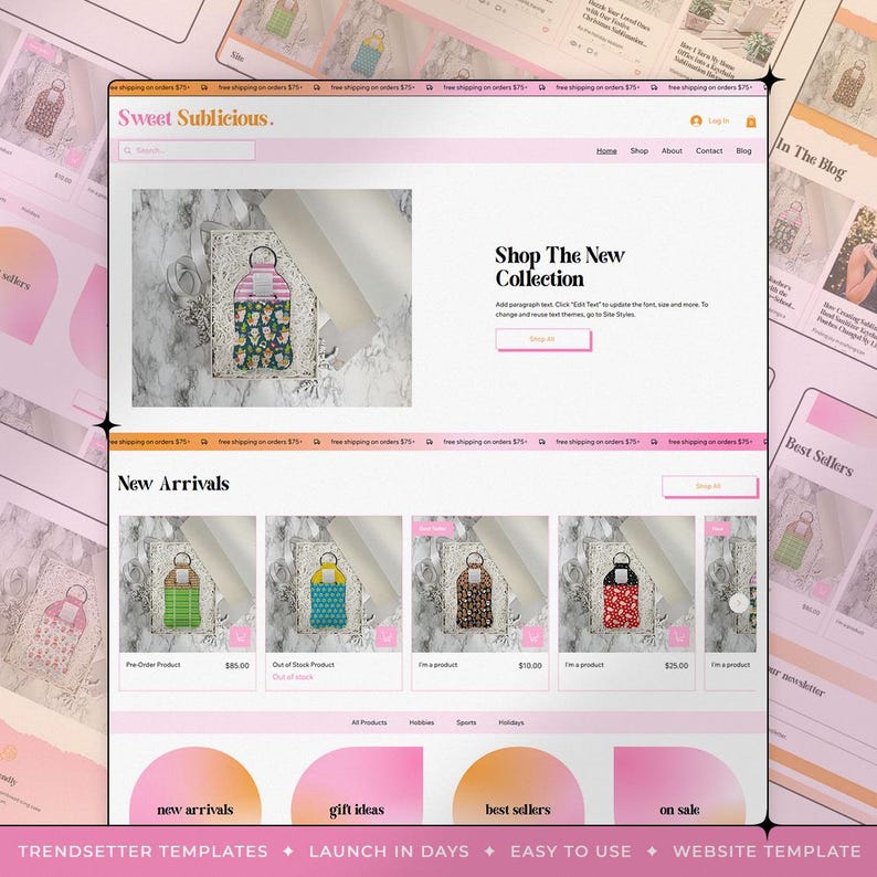 Wix Website Template Diy Sweet Sublicious Trendy Ecommerce Template ...