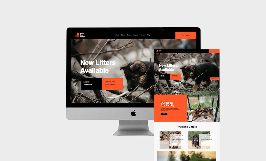 Diy Aiden Dog Breeder Advanced Website Template 90117 Website - Etsy