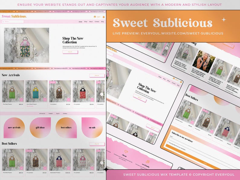 Wix Website Template Diy Sweet Sublicious Trendy Ecommerce Template ...
