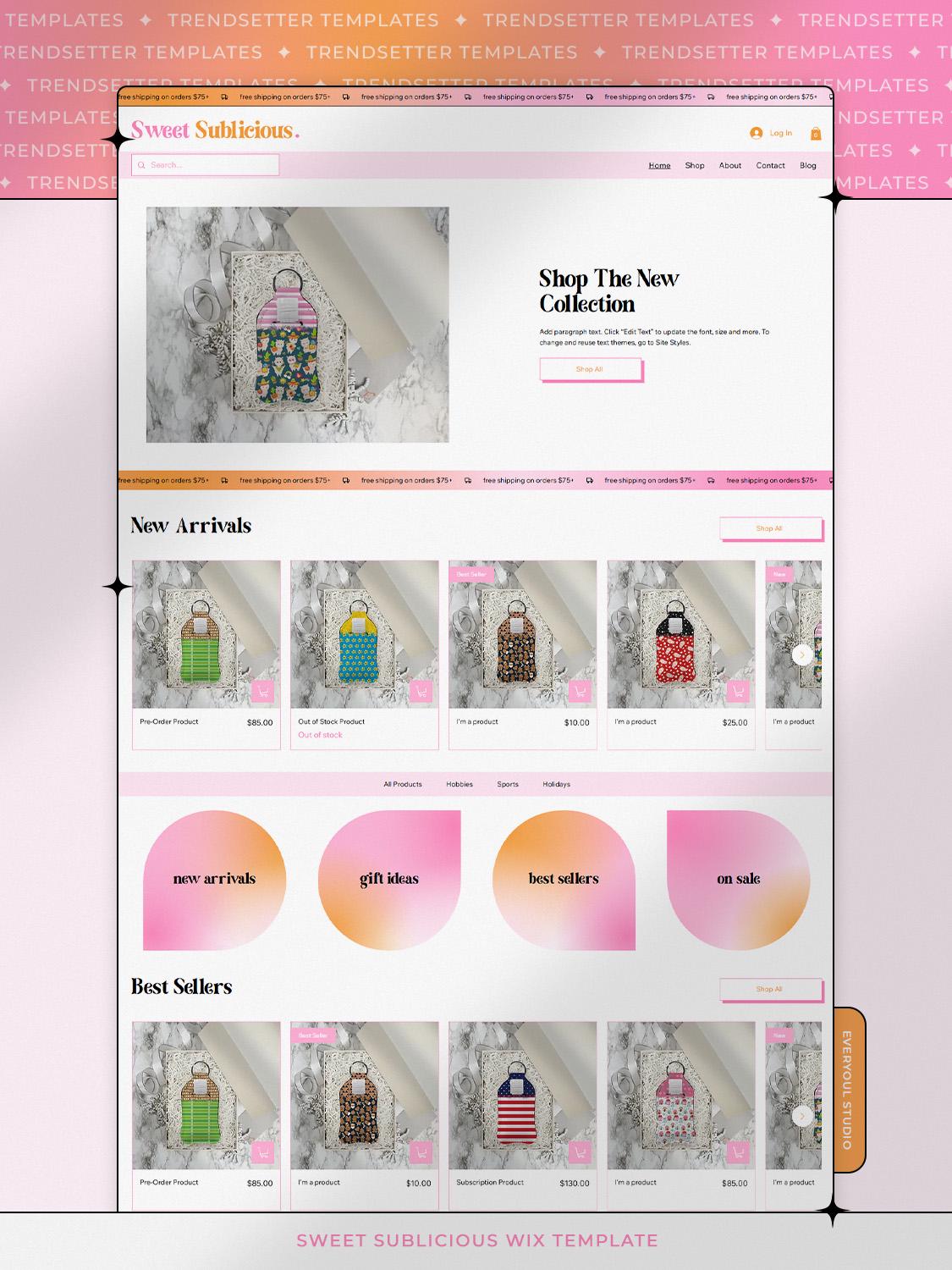 Wix Website Template Diy Sweet Sublicious Trendy Ecommerce Template ...
