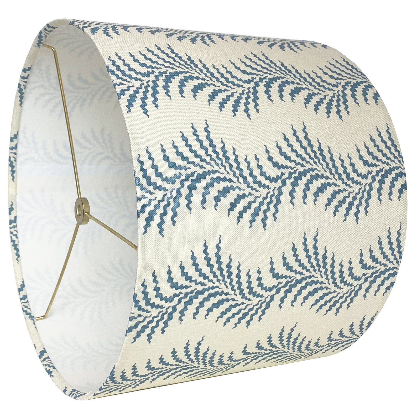 Azure Blue Scrolling Fern Lamp Shade Small - Etsy