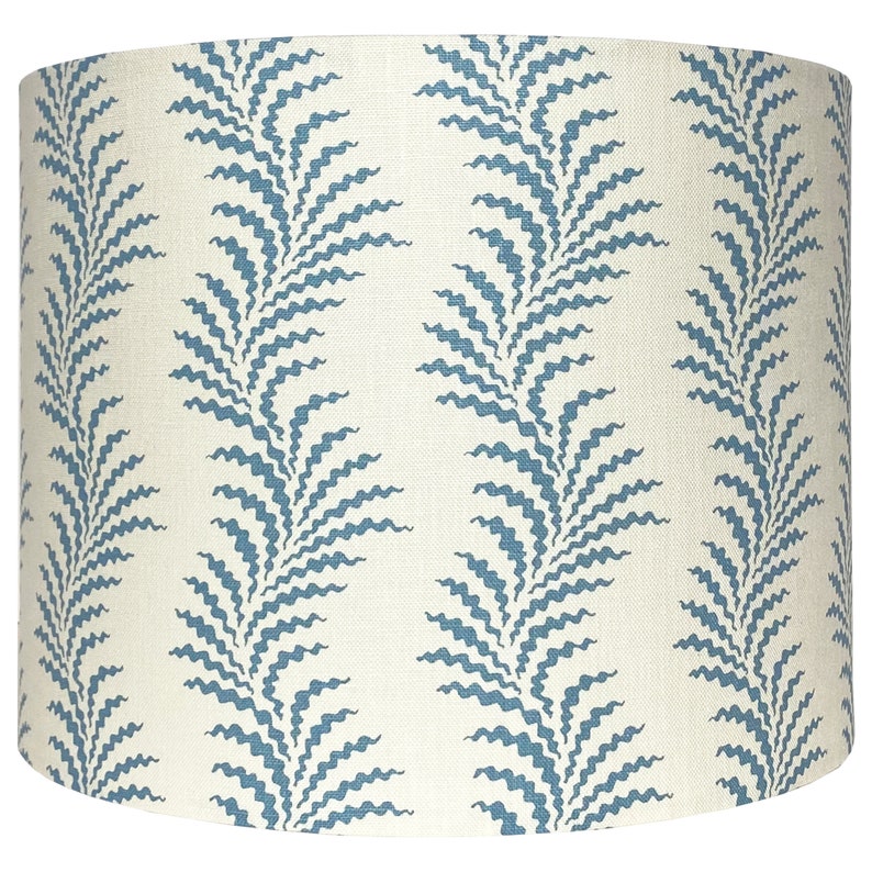 Azure Blue Scrolling Fern Lamp Shade Small - Etsy