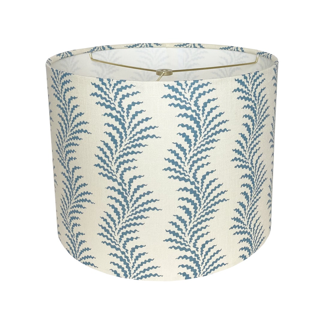 Azure Blue Scrolling Fern Lamp Shade Small - Etsy