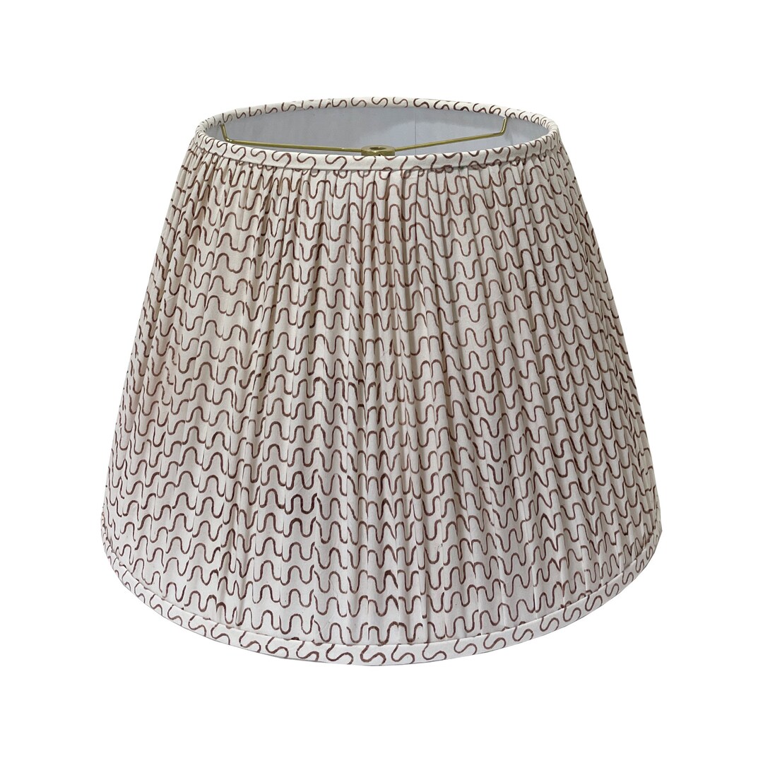 Chocolate Les Indiennes Block Print Gathered Lamp Shade Small Multiple ...