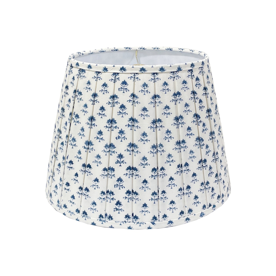 Box-pleated Floral Block Print Lamp Shade - Multiple Colors & Patterns ...