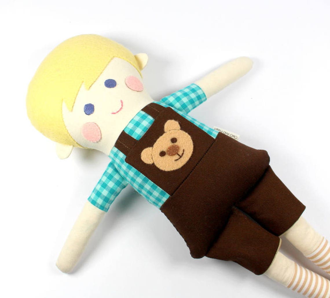 Boy rag doll cloth doll for boys fabric rag doll | Etsy