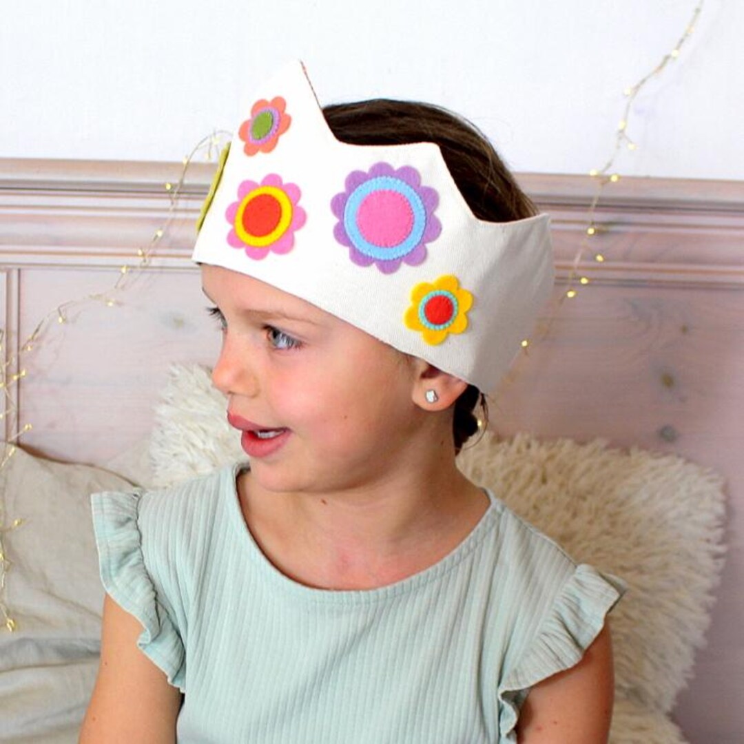 Birthday Crown / Flower Rainbow Play Crown / Dress up Crown / Canvas ...