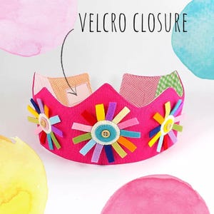 Birthday Crown / Rainbow Play Crown / Dress up Crown / Pink Crown With ...