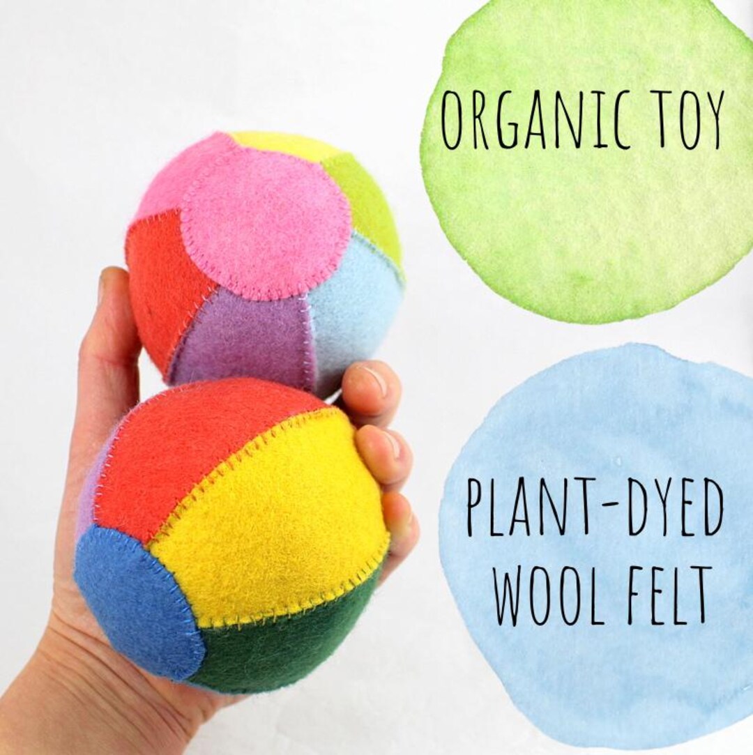 Organic Baby Ball Toy Wool Felt Ball for Bay Rattle Toy Organic Small ...